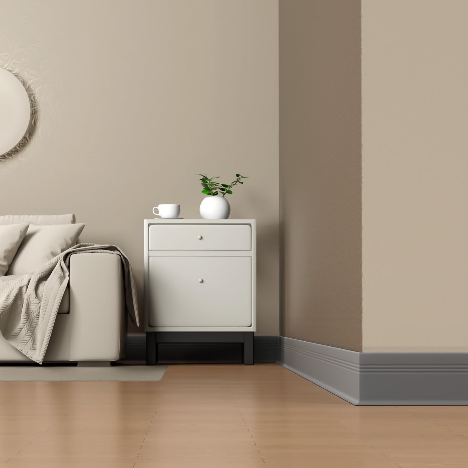 Duzzy 60 Feet Baseboard Trim, Hard Vinyl Baseboard Molding Trim ...