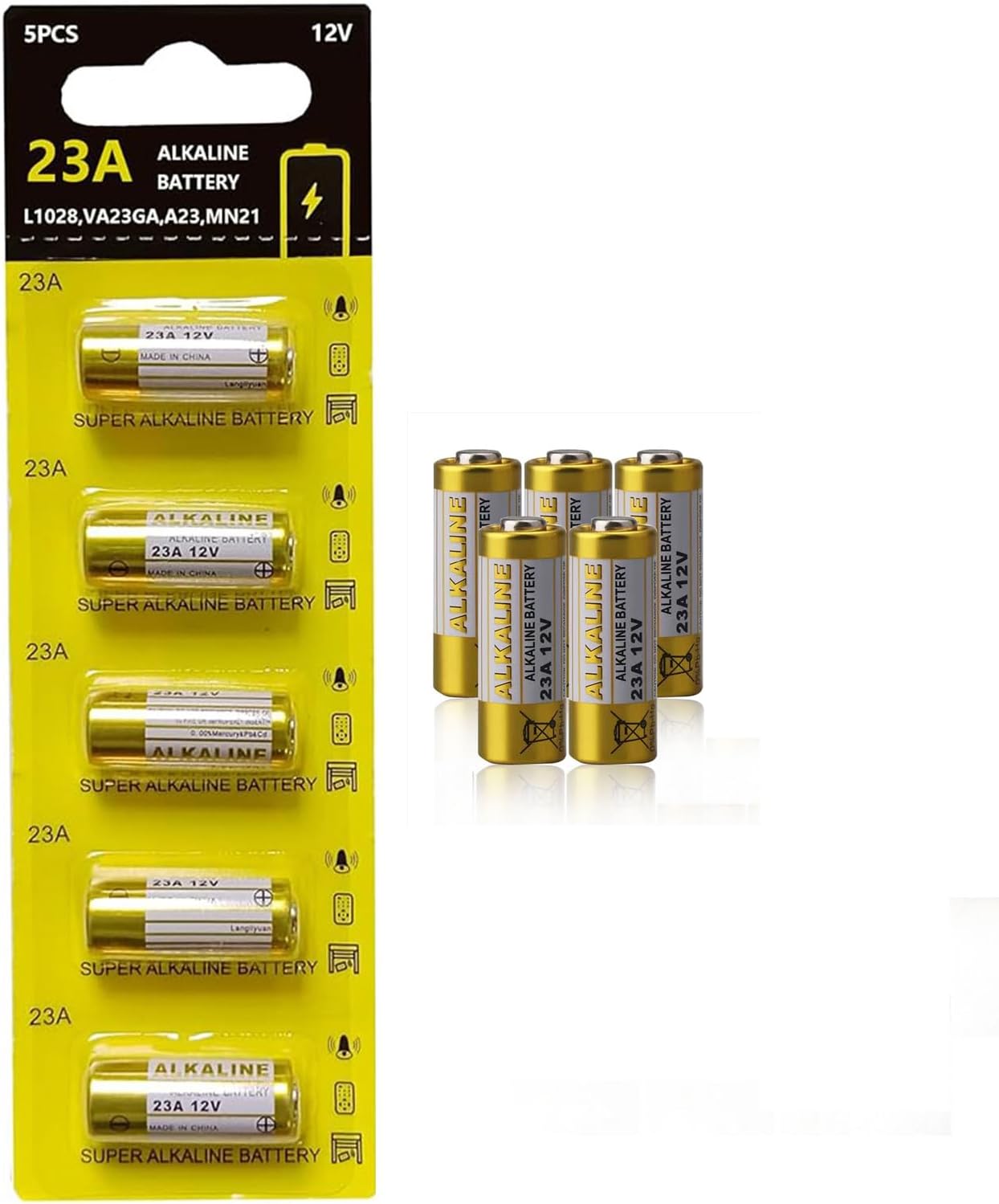 Amazon.com: 23A 12 Volt Battery, 12V Battery for Remote, Alkaline 5 ...