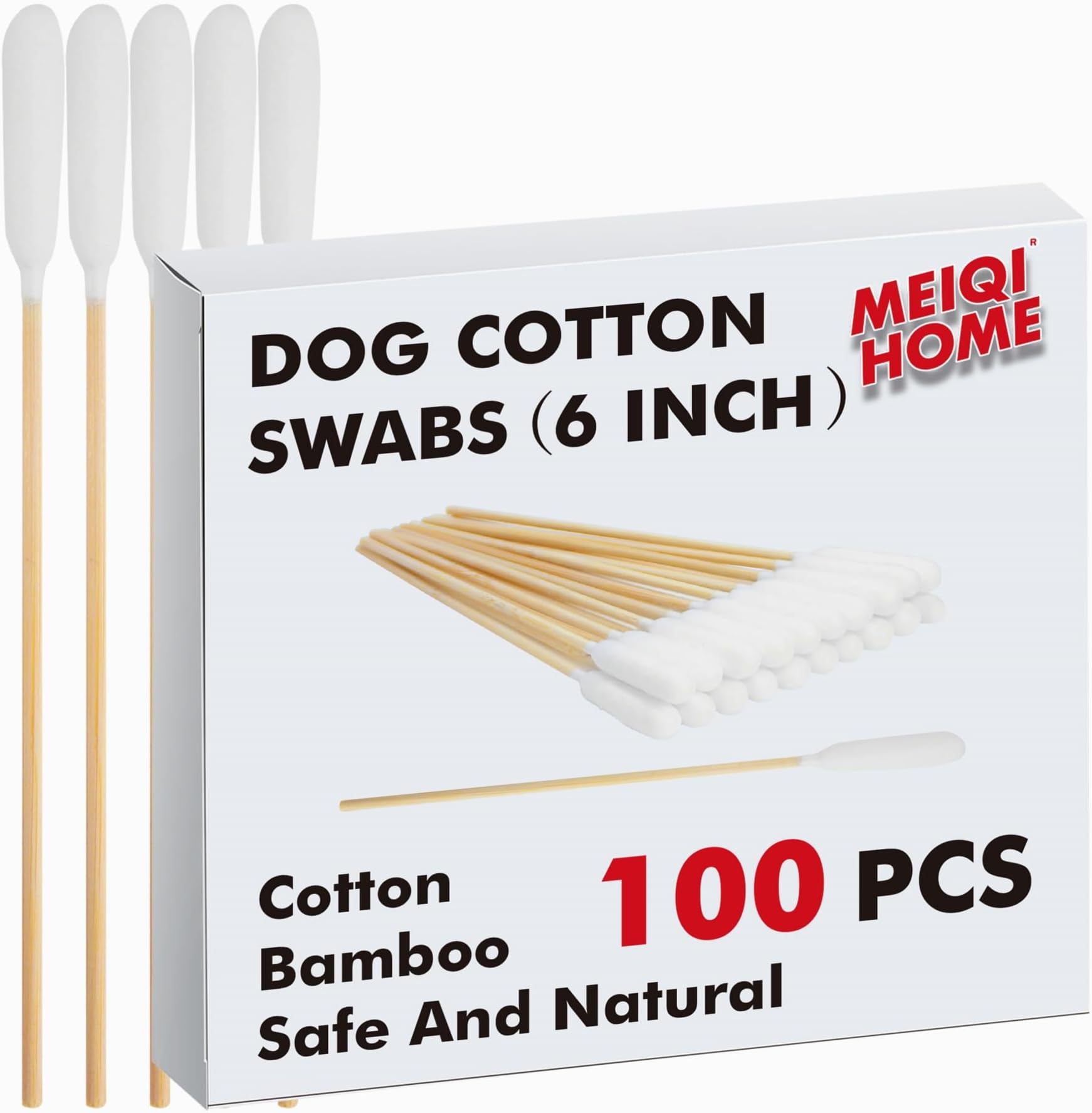 Amazon.com : MEIQIHOME Extra Large Cotton Swabs with Wooden Sticks for ...
