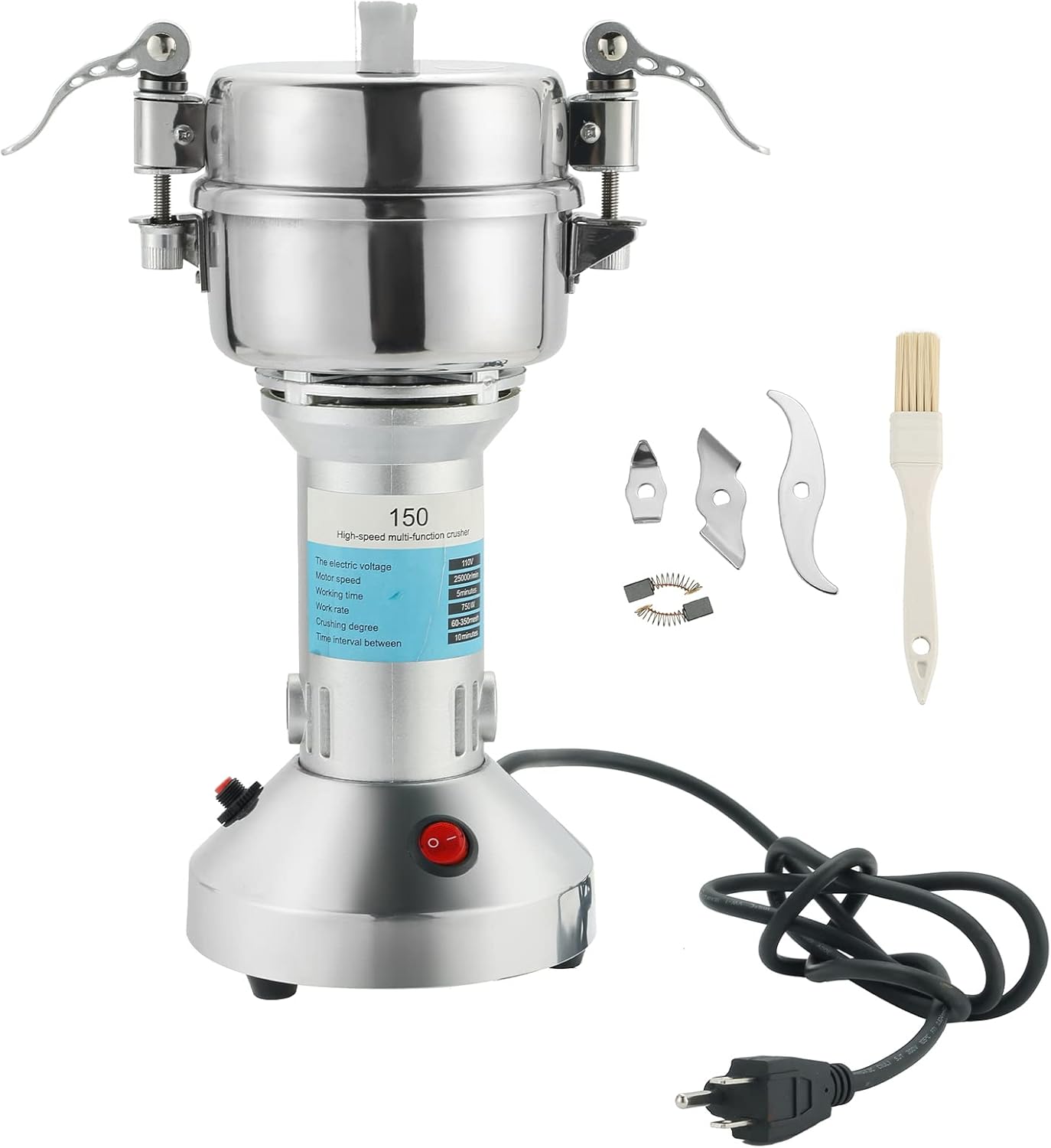 MYFULLY Electric Grain Mill Grinder High Speed Stainless Steel ...