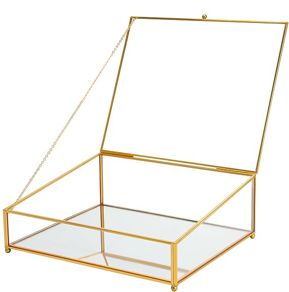 Amazon.com: REDHUGO Large Glass Boxes for Display Handmade Mirrored ...