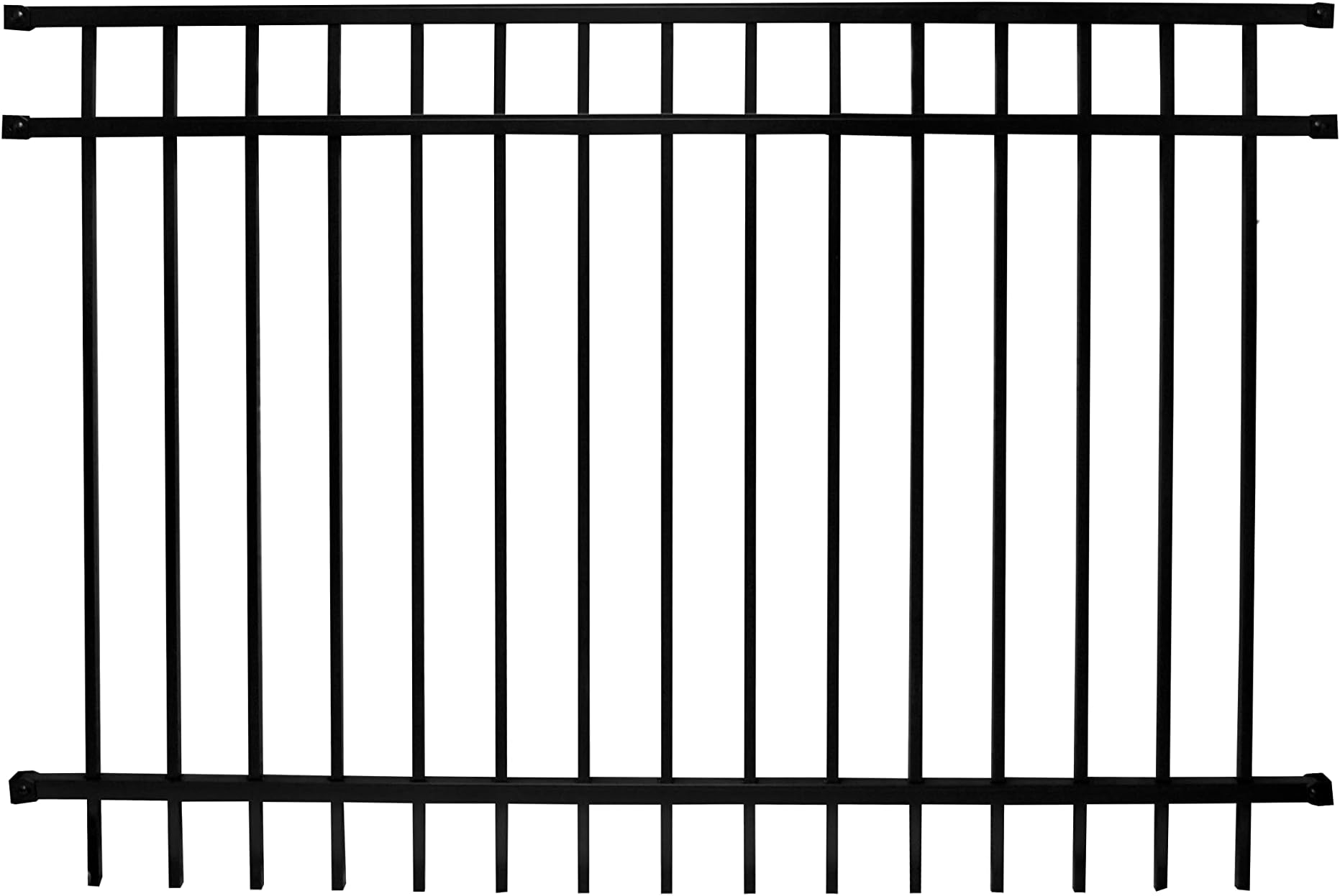 Amazon.com : XCEL Fence ® Black Steel Anti-Rust Fence Panel - Flat Top ...