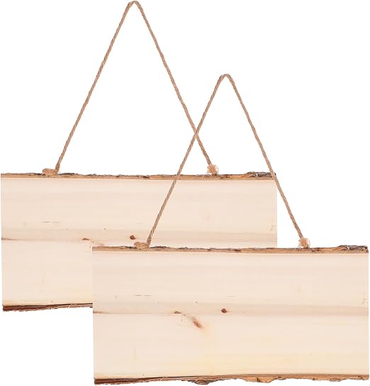 Amazon.com: LUOZZY 2pcs Unfinished Wood Sign Blank Rectangle Hanging ...