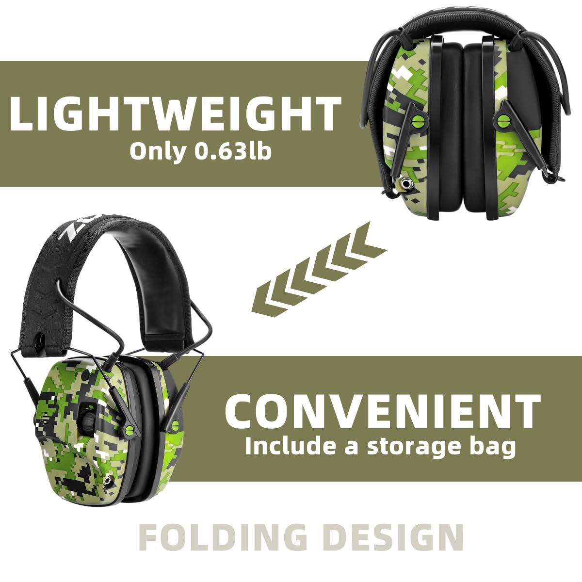 ZOHAN 035 Bluetooth 5.0 Shooting Ear Protection Earmuff, Active Noise ...