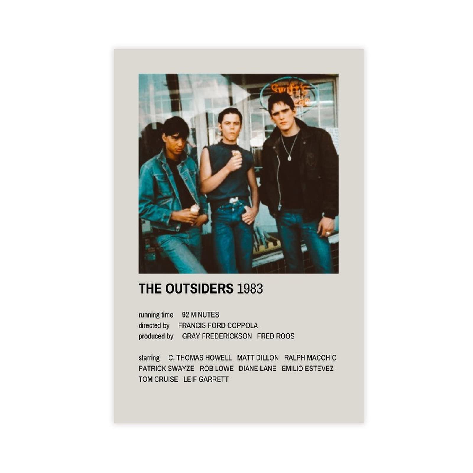 Amazon.com: Classic Movie The Outsiders Vintage Poster Canvas Poster ...