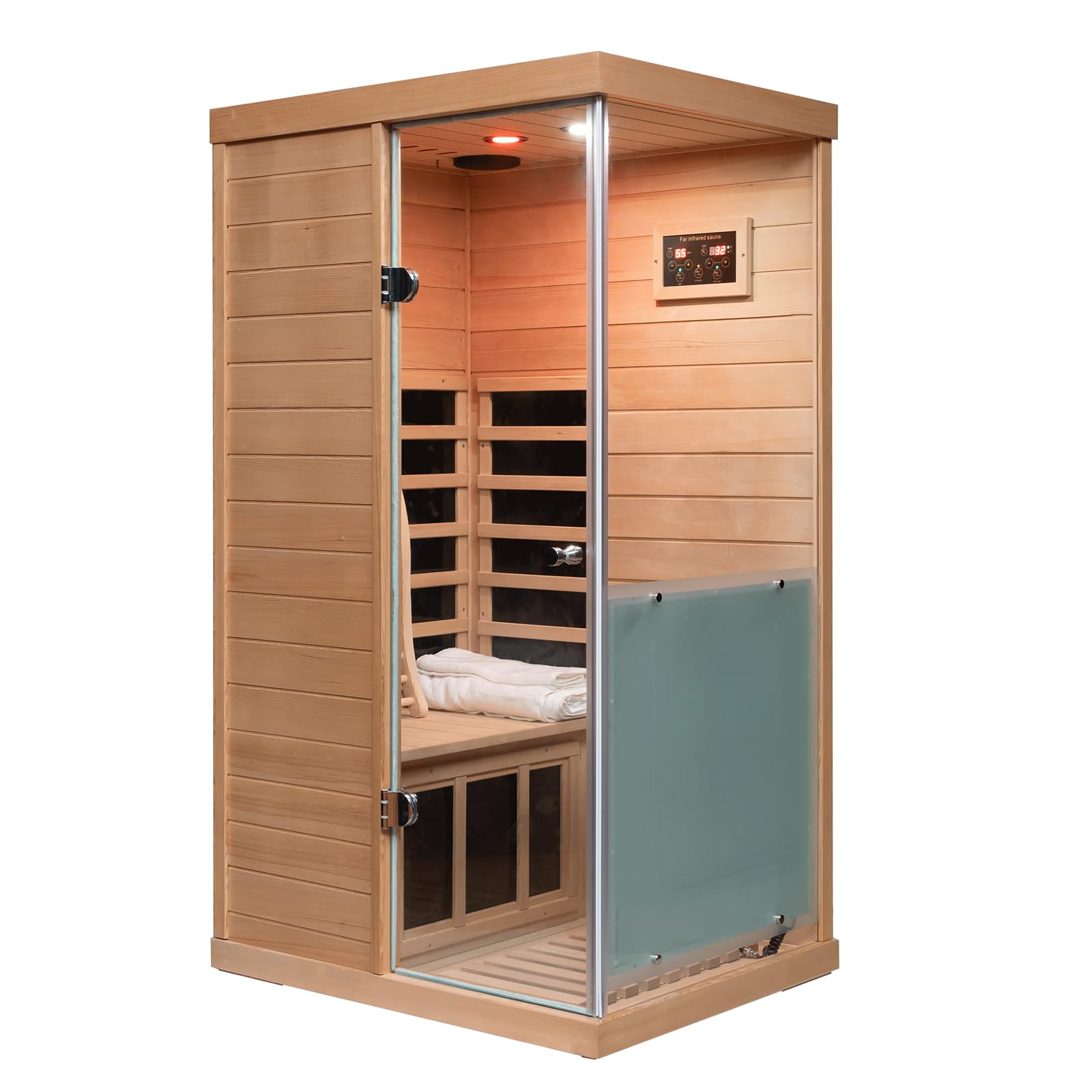 Amazon.com : KUNSANA Hemlock Deluxe Mini Indoor Sauna 1 Person, Far ...