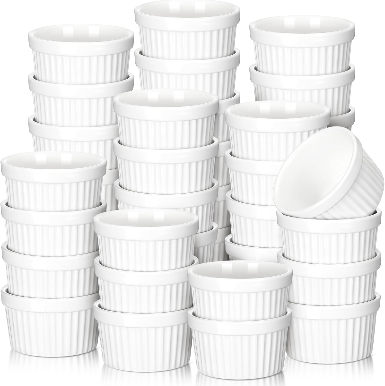 Amazon.com: Zhehao 2.5 oz Mini Ramekins set of 50 Ceramic Creme Brulee ...