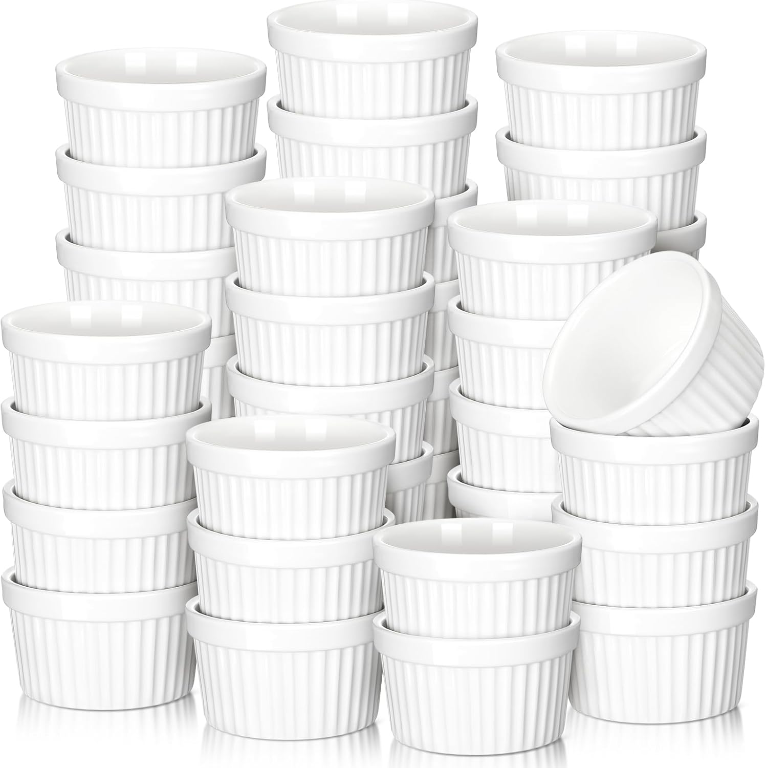 Amazon.com: Zhehao 2.5 oz Mini Ramekins set of 50 Ceramic Creme Brulee ...