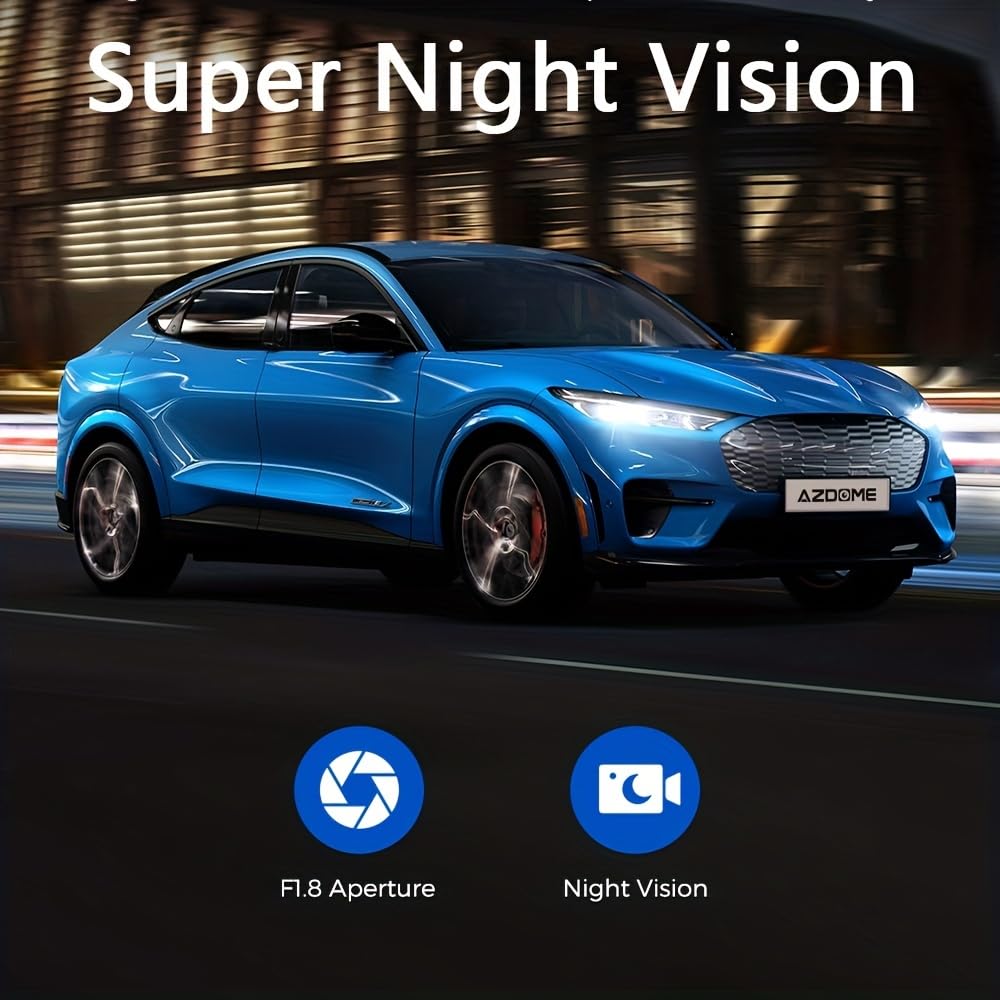 AZDOME M550 Pro 3-Channel Dash Cam, Built-in 5GHz WiFi GPS, 64GB Card ...