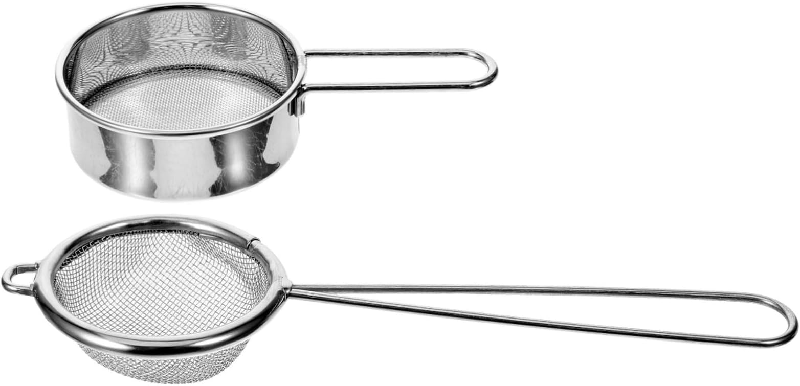 Amazon.com: 2pcs Stainless Steel Flour Sifter, Round Baking Sieve, Fine ...