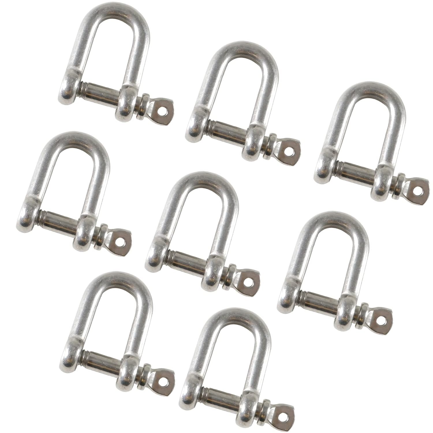 TOP-VIGOR 8Pcs 4mm D Ring Shackles, M4 Heavy Duty D Links Hook Shackle ...