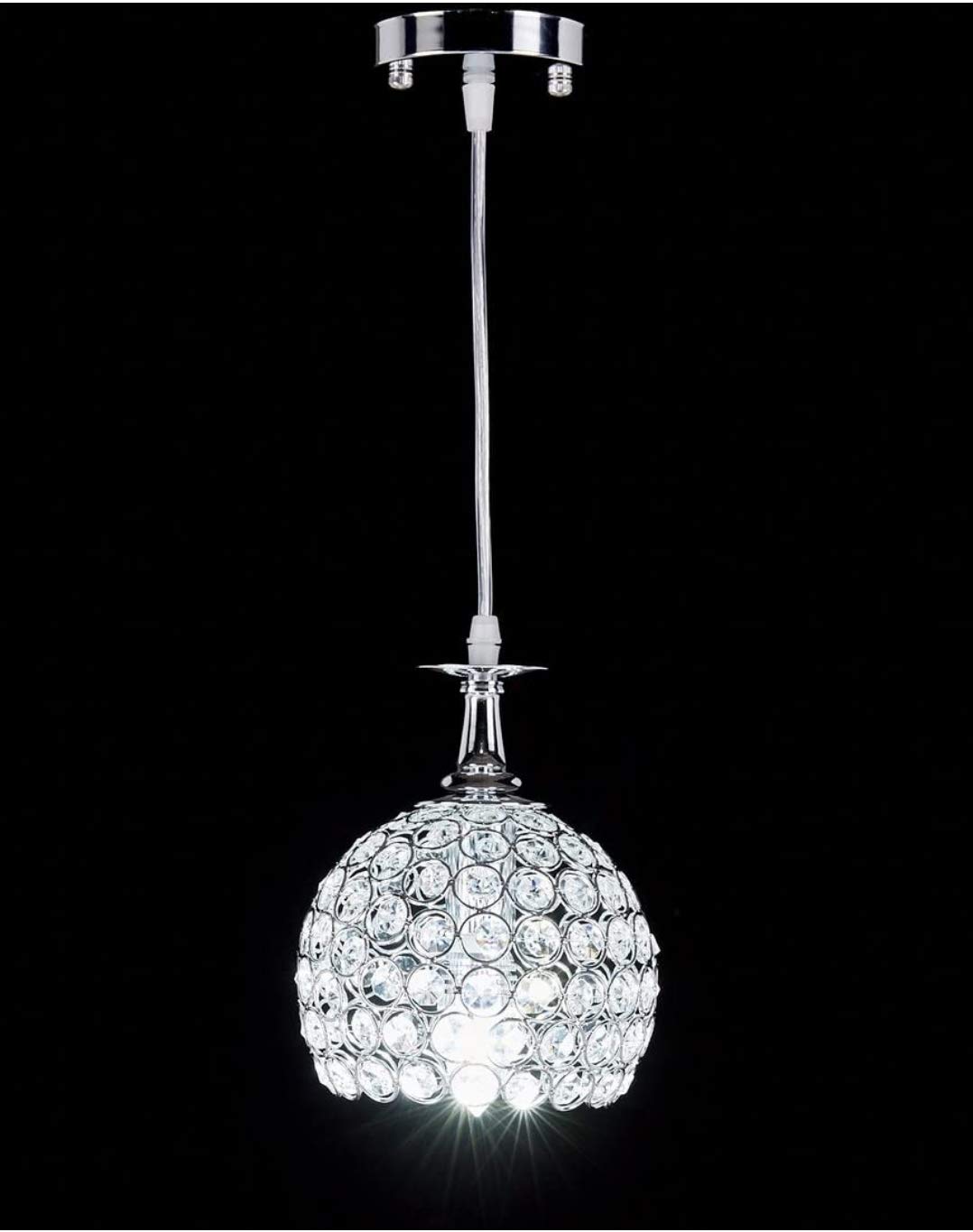 Buy Lyse Decor Crystal LED Ceiling Hanging Pendant Light for Living ...