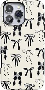 Amazon.com: Casely iPhone 16 Pro Case | Goth Girlie | Black Bows Coquette | Compatible with ...