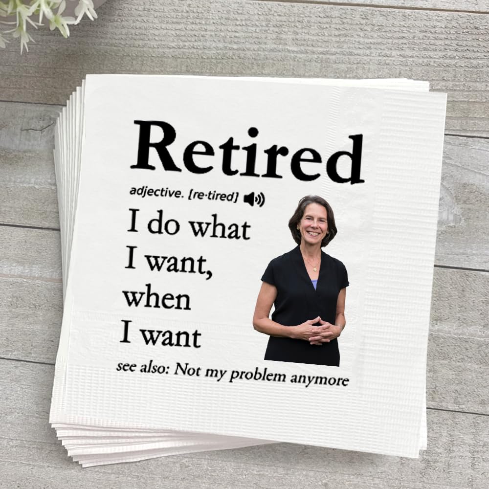 Amazon.com | Coolslove Personalized Happy Retirement Napkins 50 Pcs ...