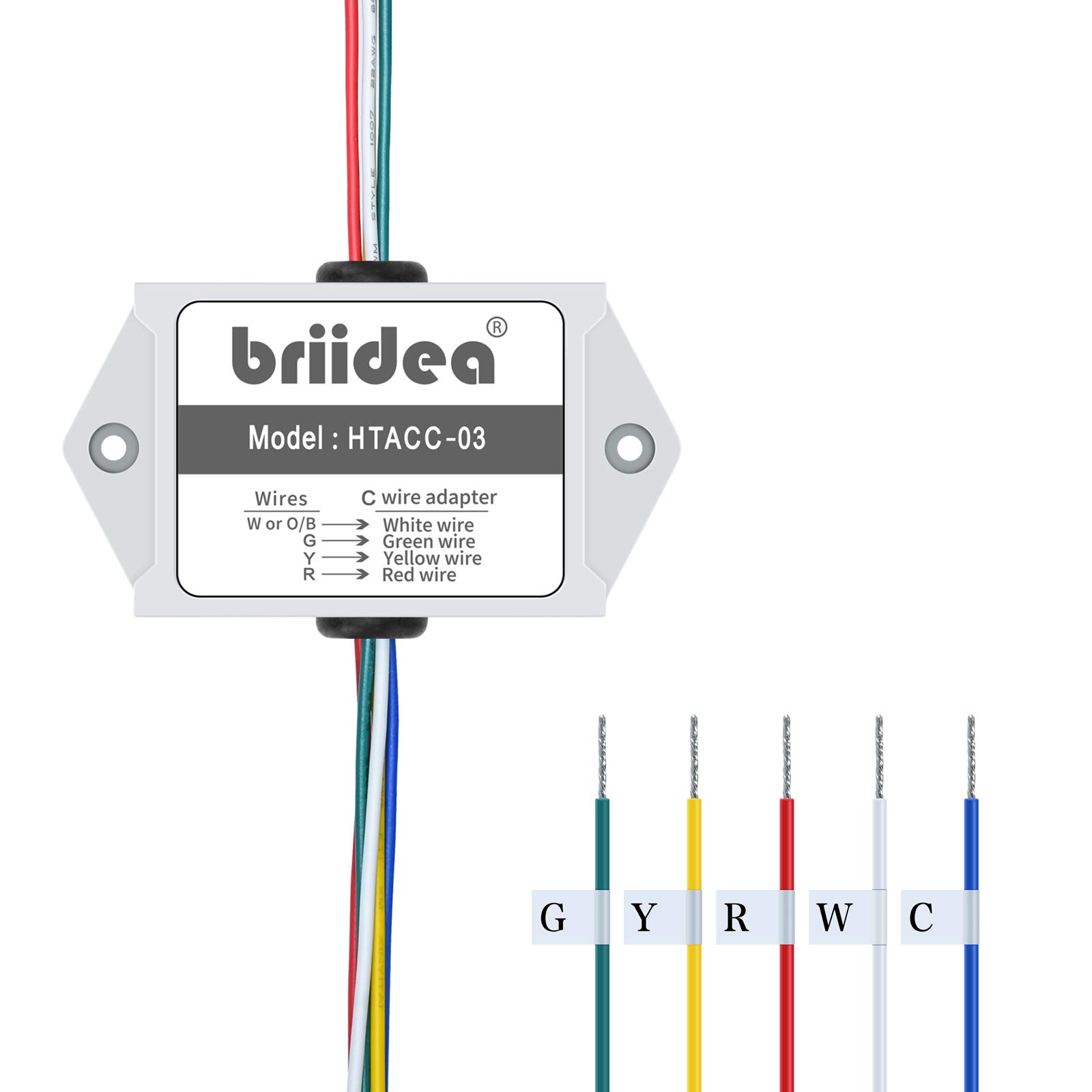 Briidea C-wire Power Adapter, Use for 24V Honeywell Home Thermostats ...