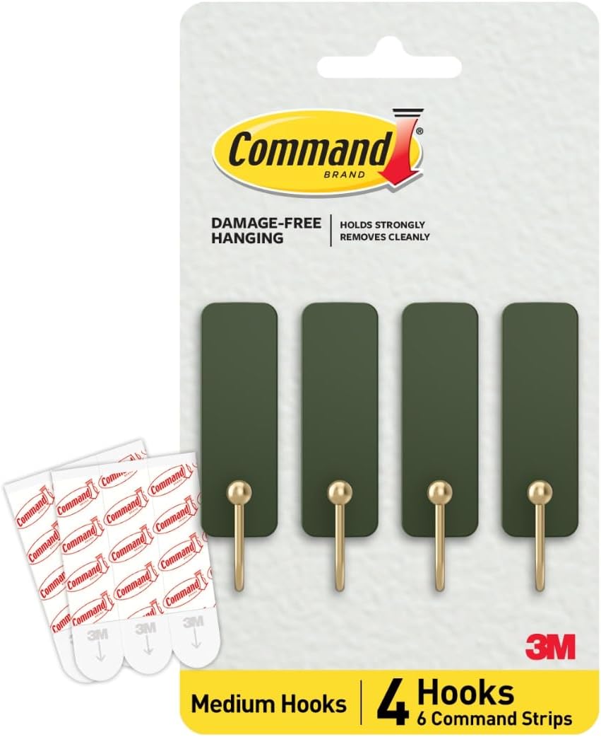 Amazon.com: Command Medium Wire Hook, Rosemary, 4 Hooks, 6 Strips ...