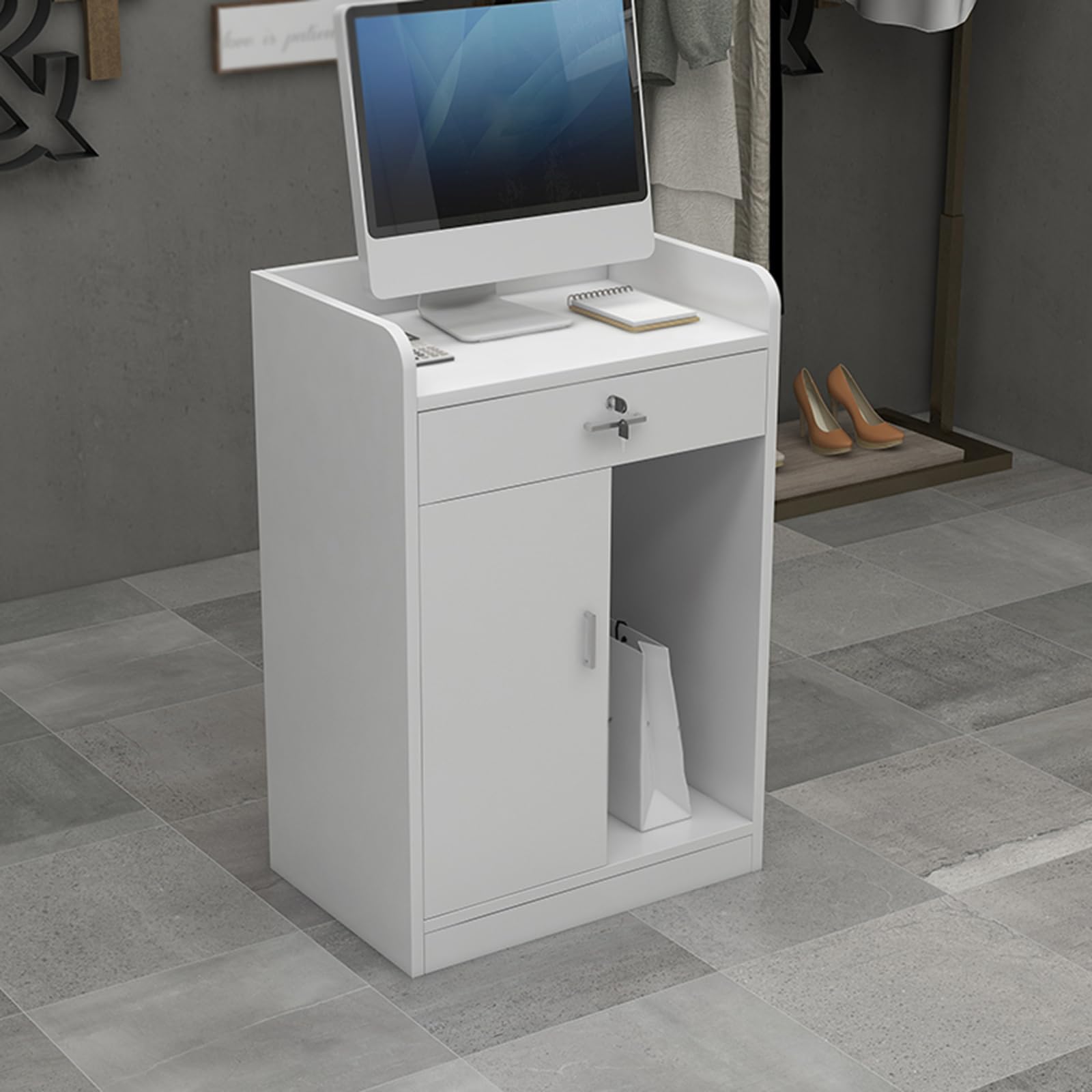 BBAUER Reception Counter, Office Reception Counter, Small Reception ...