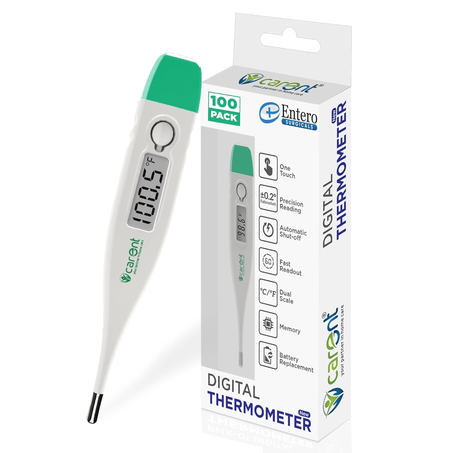 Carent DT-03 Waterproof Premium Digital Thermometer Body Fever Testing ...