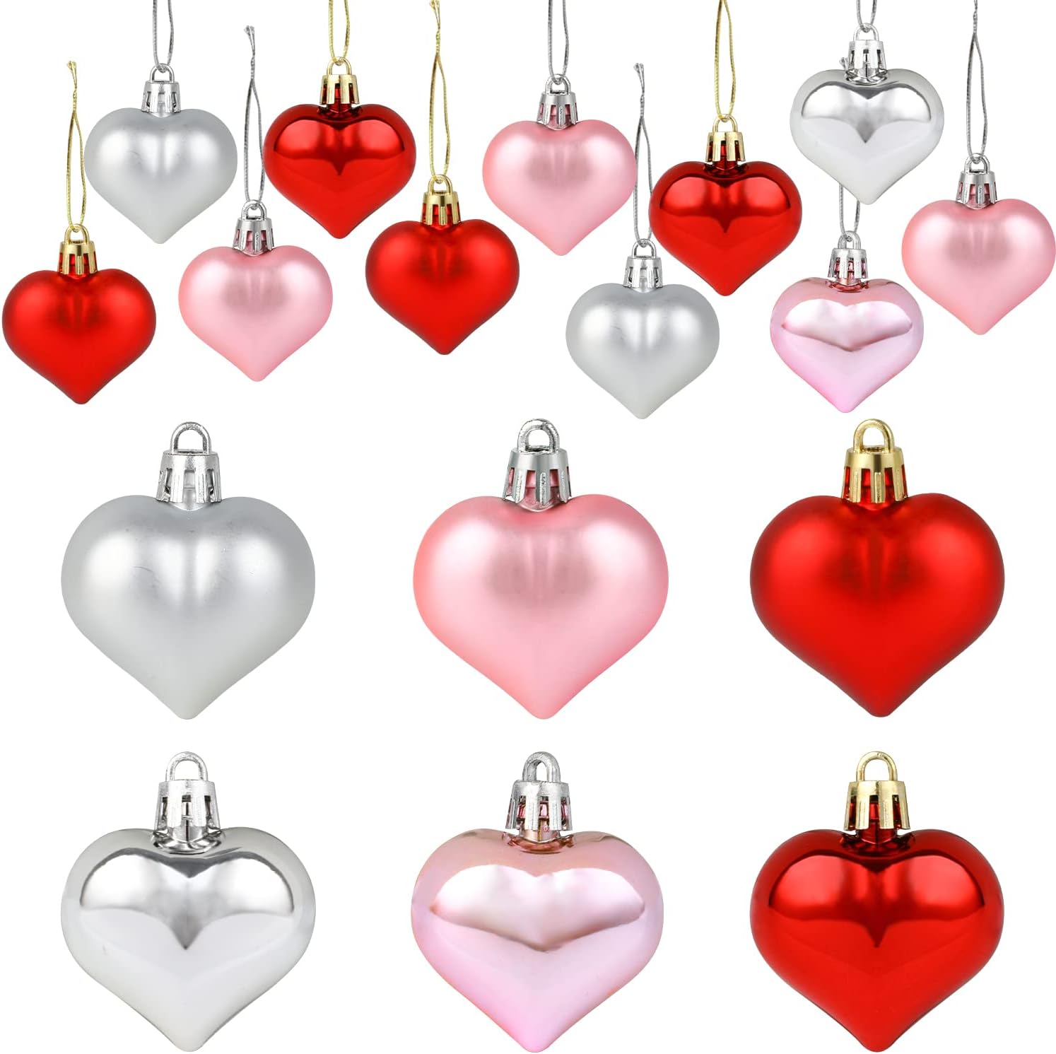 Amazon.com: 30 Pieces Valentine's Day Heart Ornament Felt Heart Shaped ...