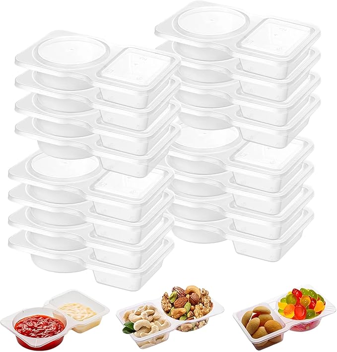 GEMMAHW 16-Pack Reusable Snack Boxes with Lids, 2-in-1 Snack Container ...