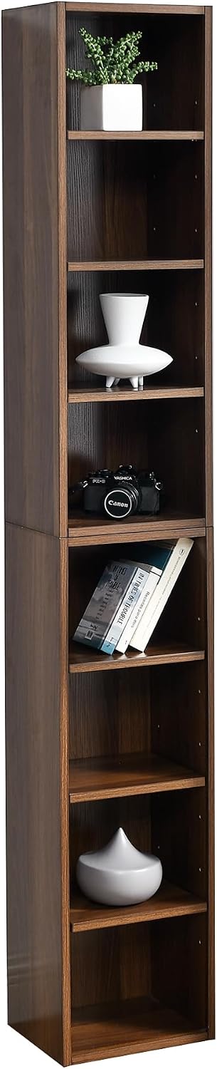 Amazon.com: KELERDUN 8 Tier Tall Narrow Bookshelf, 71" Small Corner ...