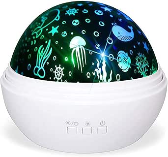 LIUJUN Star Projector Light, Night Lamp Romantic Rotating Sea Animals ...