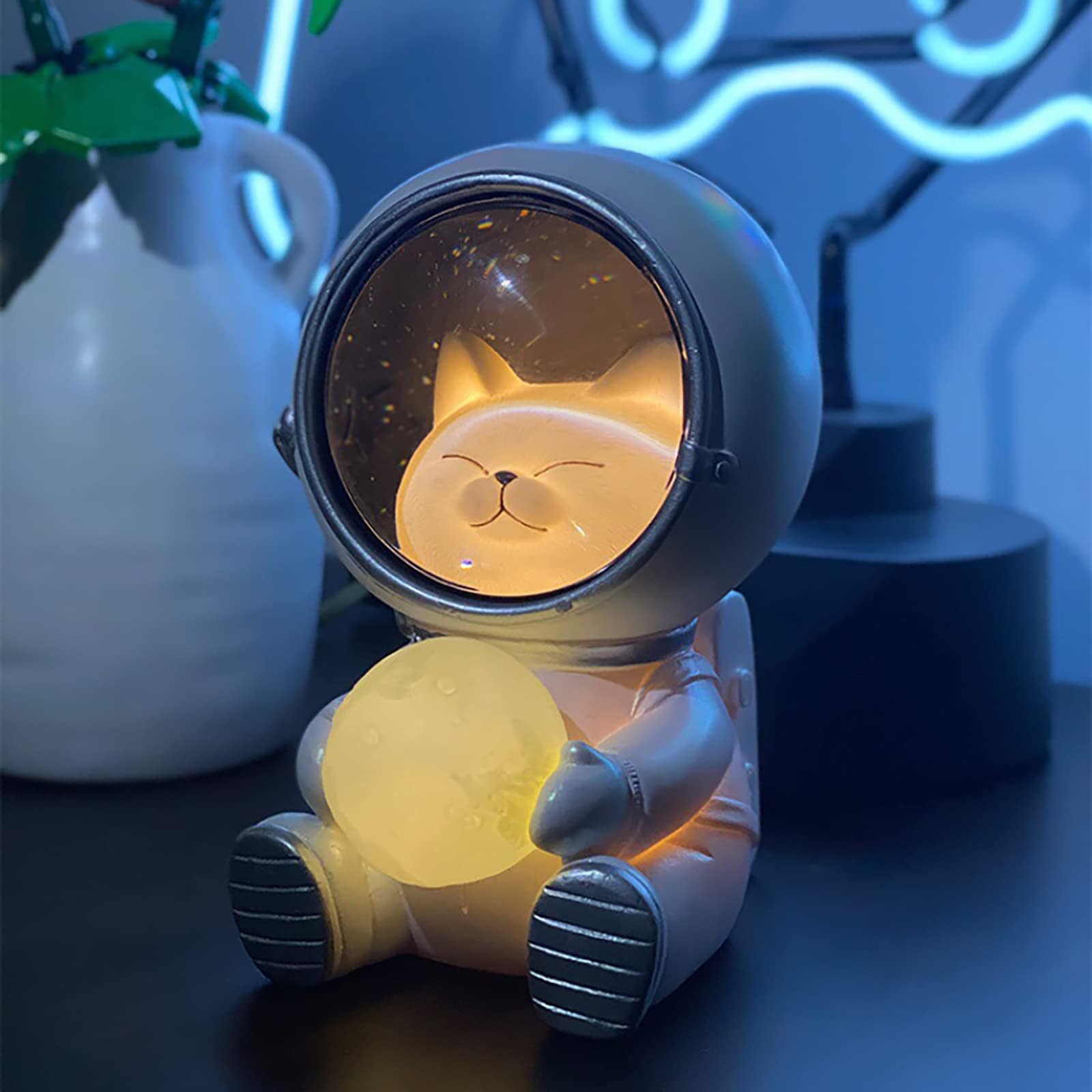 ALMOXVYE Astronaut Animal Night Light, Cute Spaceman LED Night Light ...