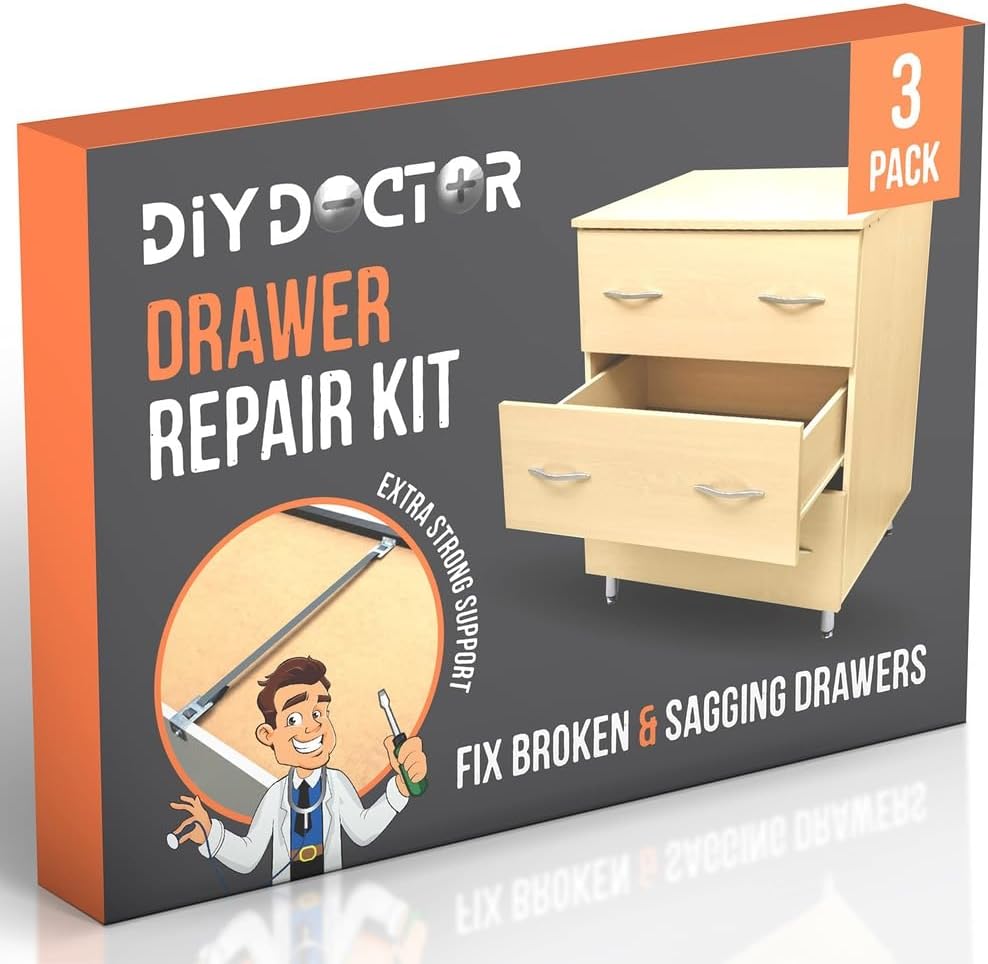 DIY Doctor Drawer Repair Kit - Pack of 3 Dresser Drawer Bottom ...
