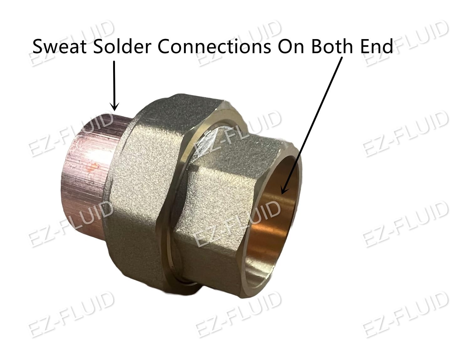 Snapklik.com : EZ-FLUID Plumbing 1-1/4" C X C Copper Union, Copper ...