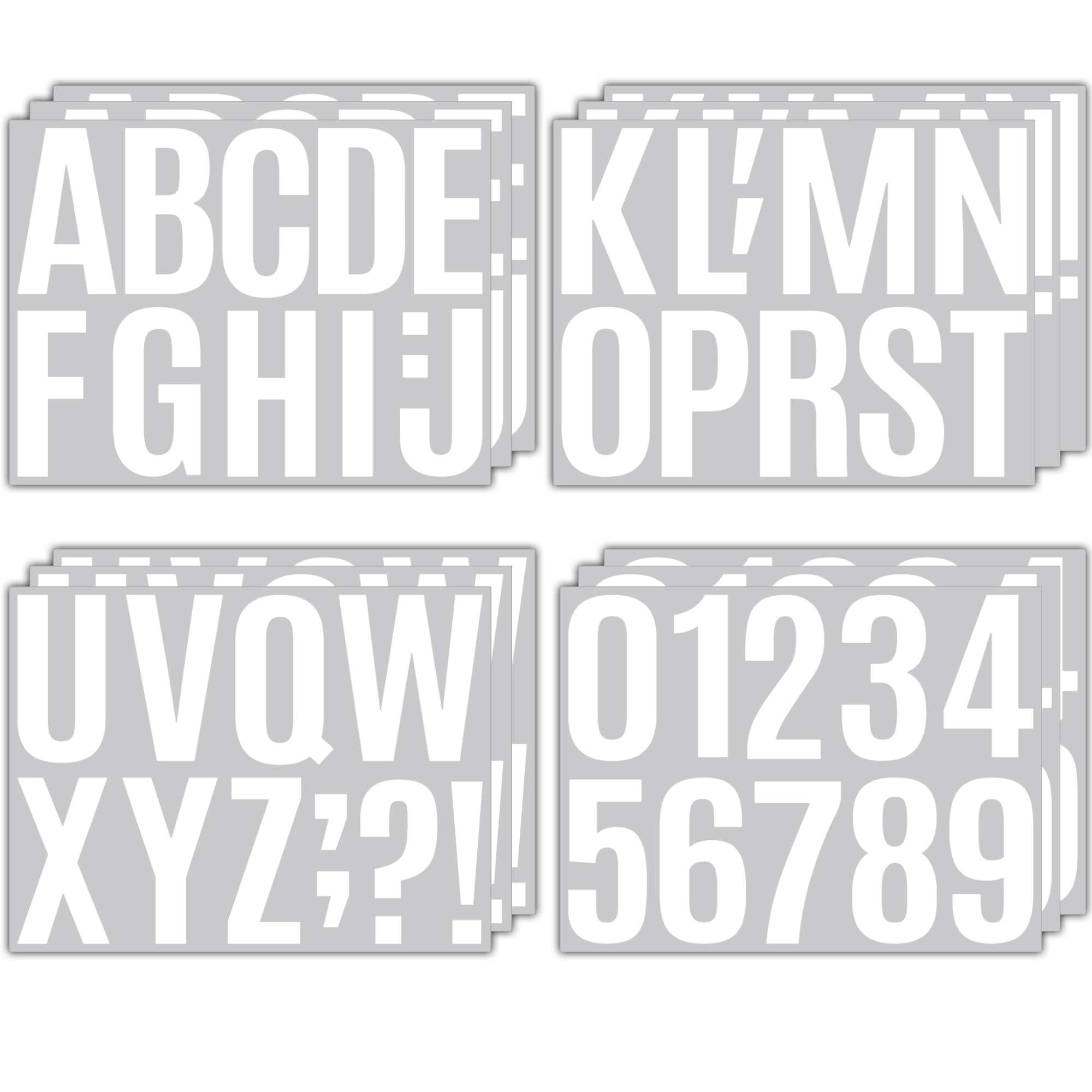 15 Sheets Large Self Adhesive Vinyl Letters Numbers Kit, 4 Inch Mailbox ...