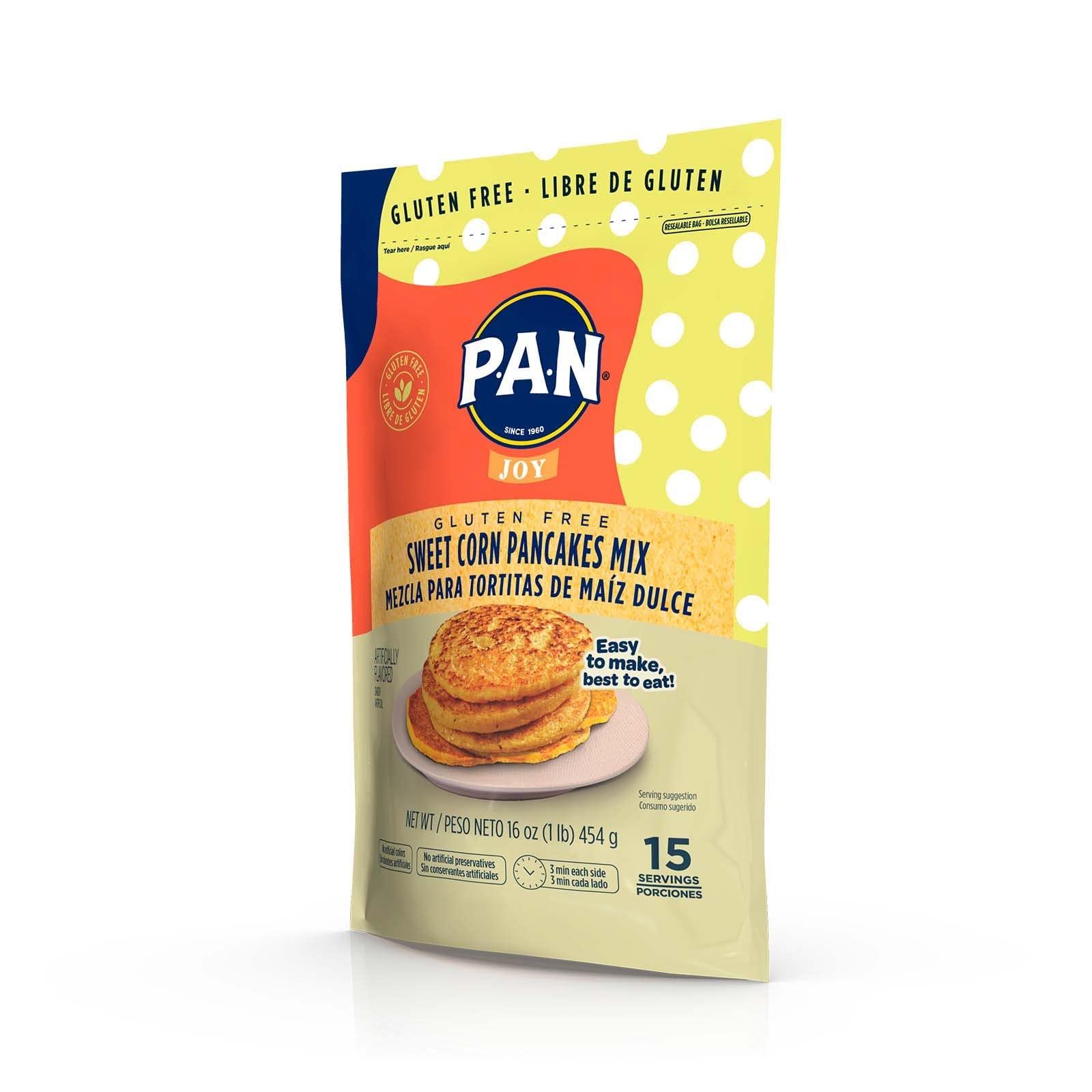P.A.N Sweet Corn Pancakes Mix – Gluten Free Easy to Prepare 1 lb (Pack ...