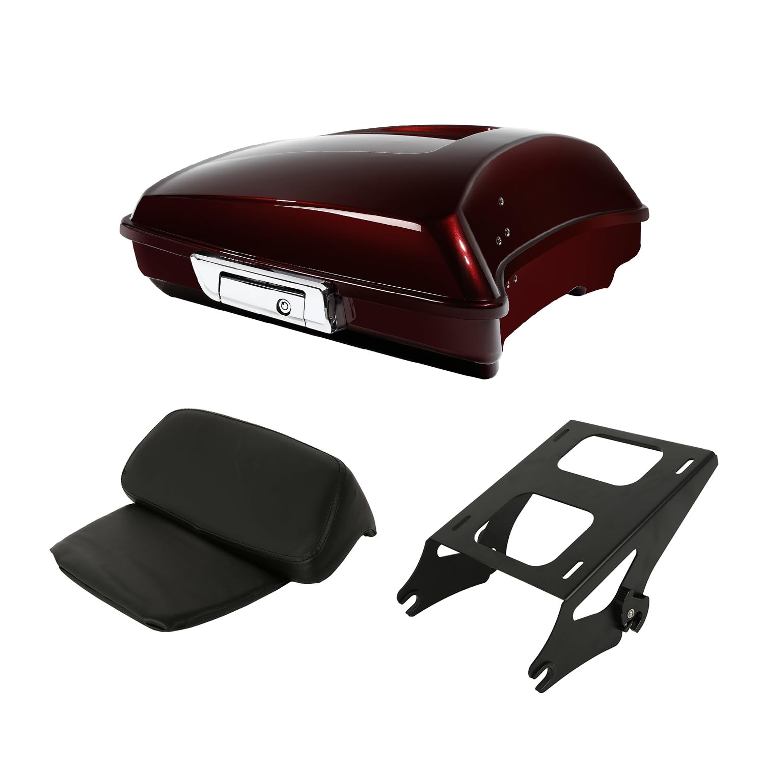 Amazon.com: TCT-MOTORPARTS Razor Pack Trunk w/Backrest Pad Black Two Up ...