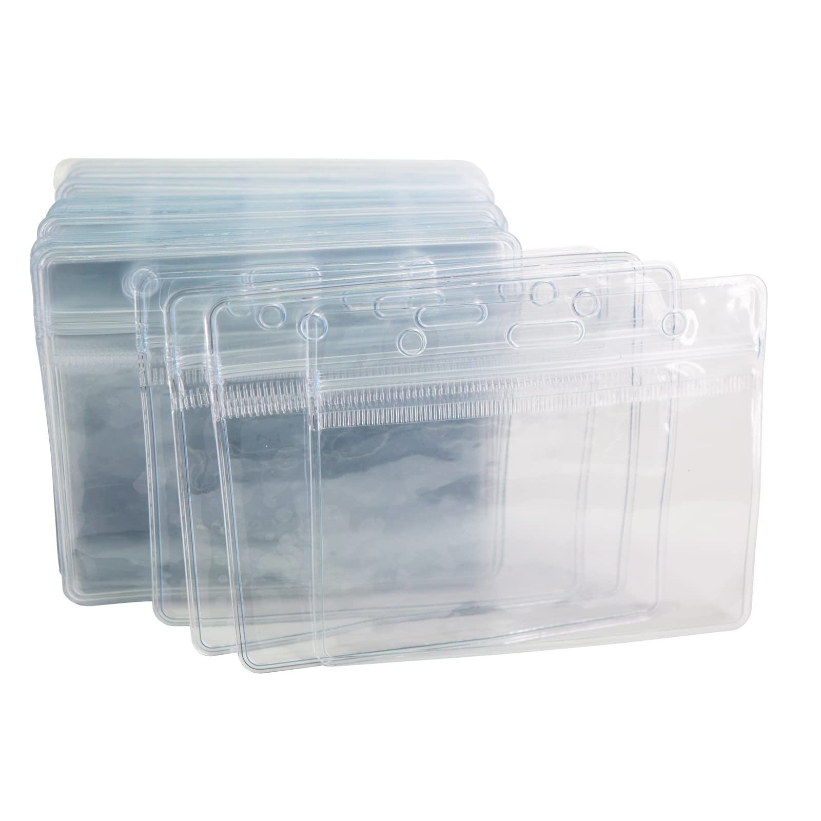 Id Holder HOSL 100 PCS Waterproof Clear Plastic Vertical Name Tag Badge ...