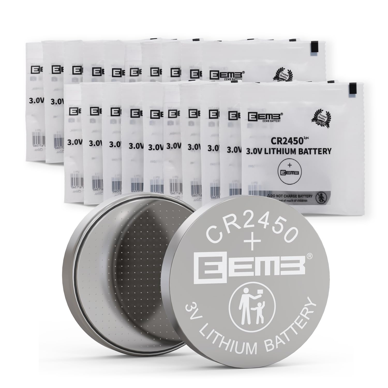 EEMB CR2450 3V Lithium Button Cell Batteries CR 2450 Batteries DL2450 ...