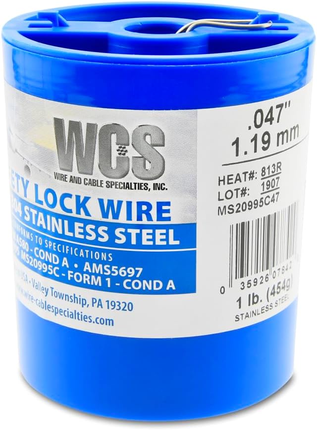 Amazon.com: Lock Wire, T302/304 Stainless, NASM20995, MS20995C, ASTM ...