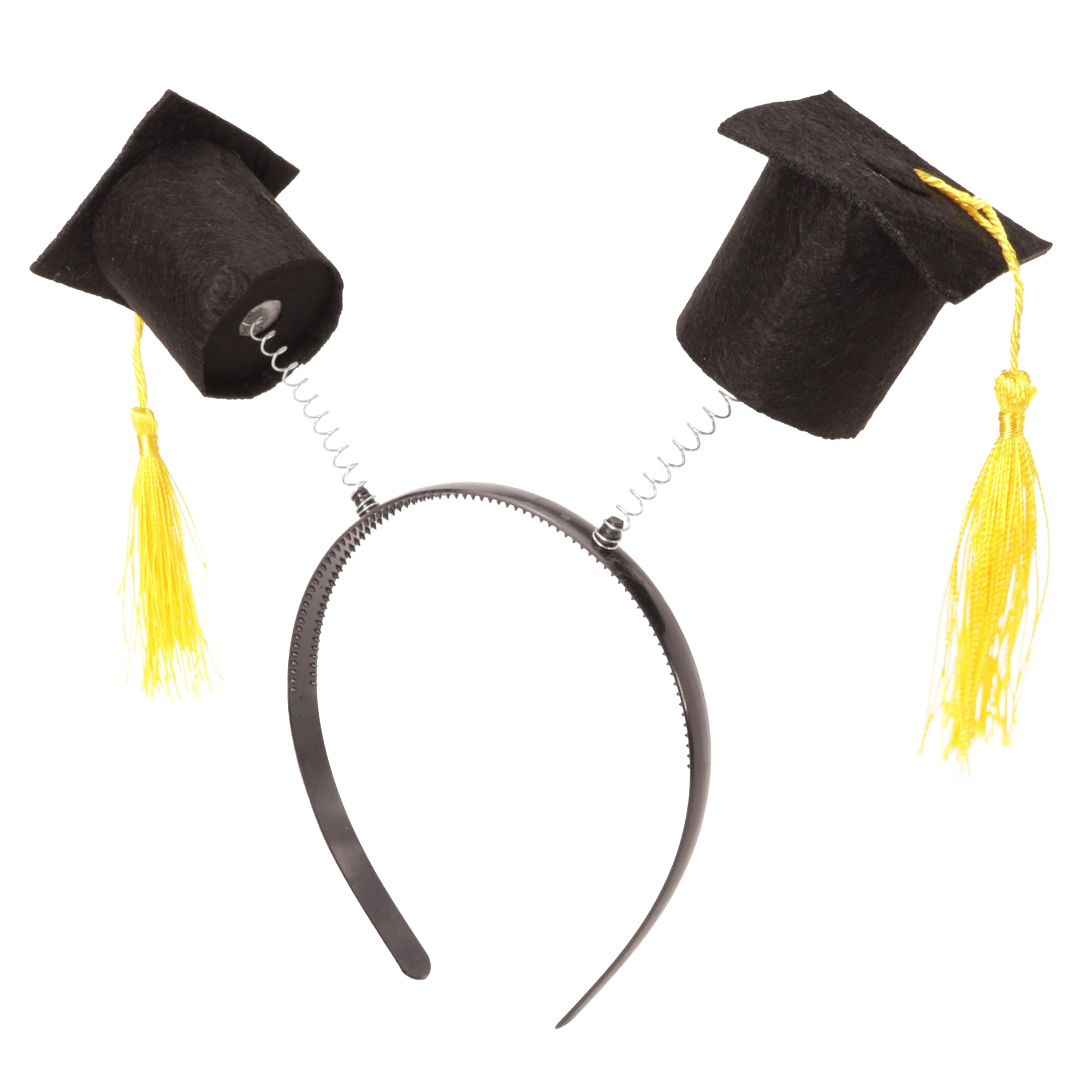 Amazon.com: Black Graduation Cap with Gold Tassels Party Headband ...