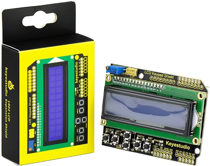 KEYESTUDIO 1602 LCD Display Module with Keys LCD Keyboard Keypad Shield ...
