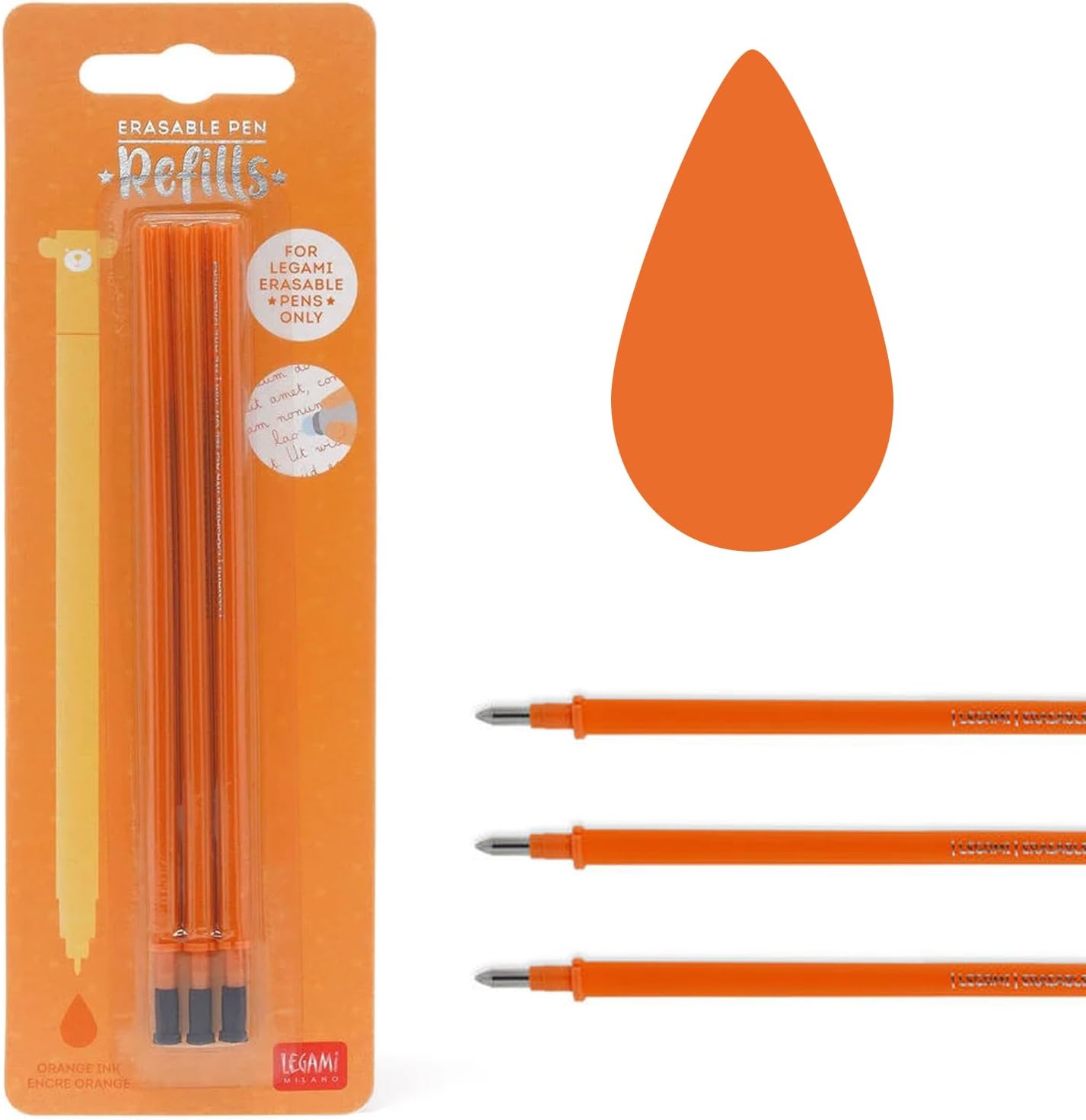 Legami Refill for Erasable Gel Pen, Set of 3 Refills, 13 cm Height ...