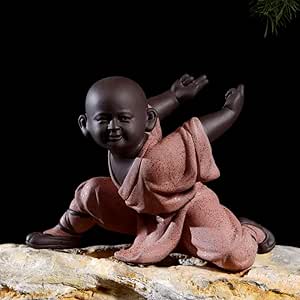 Amazon.com: HUWKMEZ Little Monk Statue Small Buddha Sculpture Ceramic ...