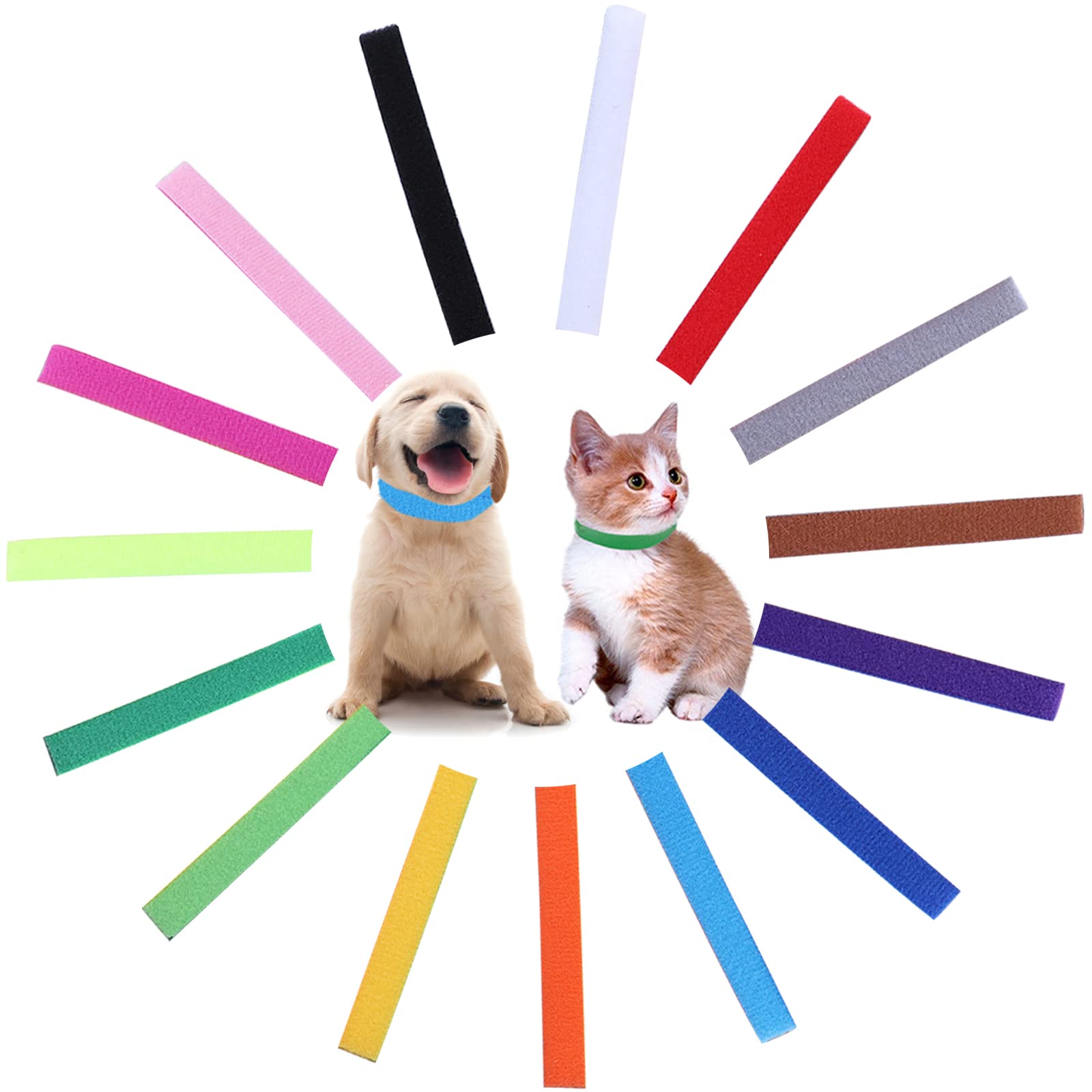 Yatinkim 15 Colors Puppy ID Collars Whelping Newborn Soft Fabric ...