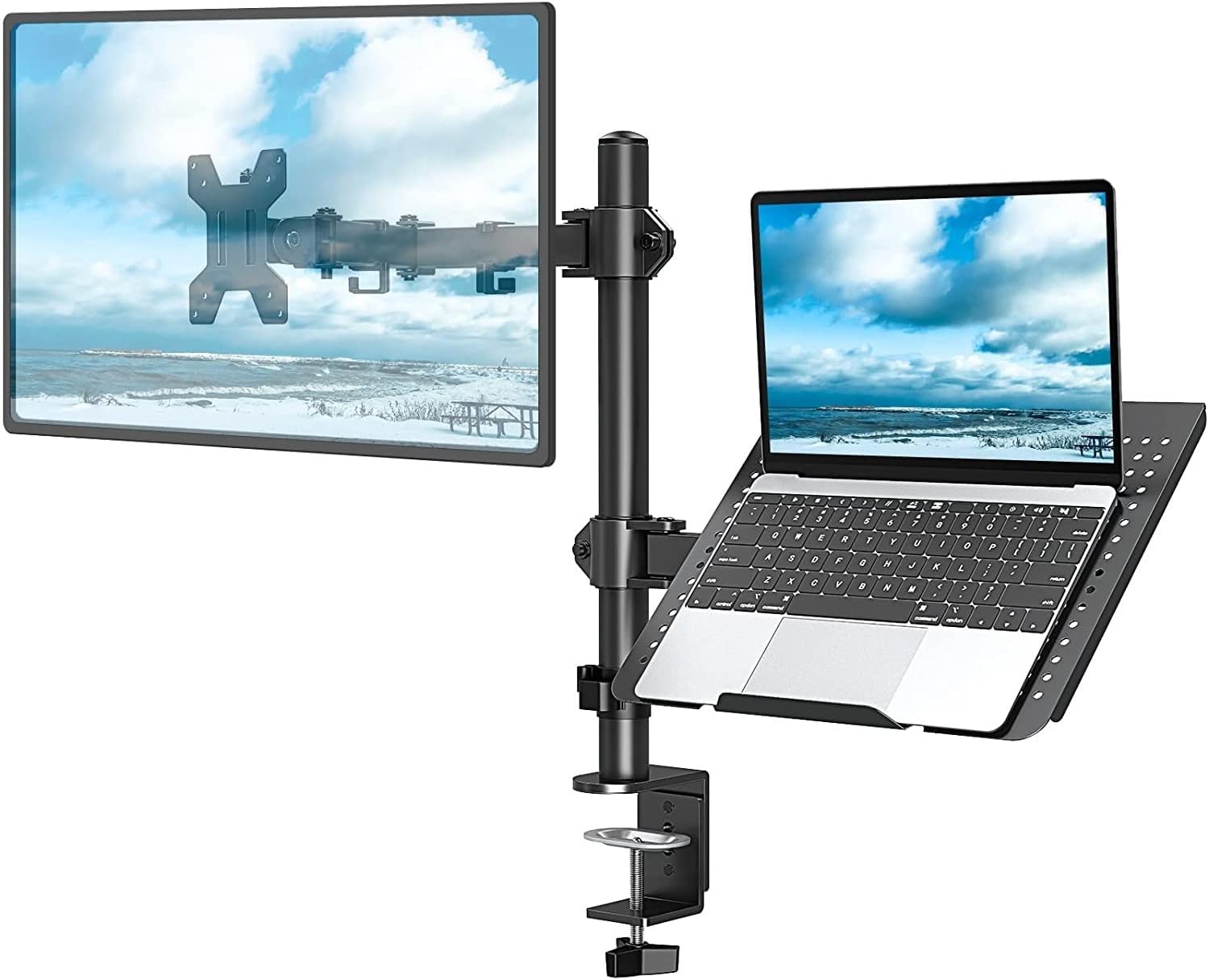 Amazon.in: Buy Amazon Basics Monitor Stand, Height Adjustable Arm Mount ...