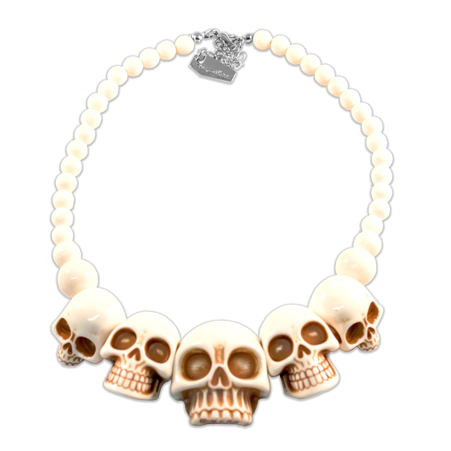 Amazon.com: kreepsville 666 Skull Collection Necklace in White: Pendant ...