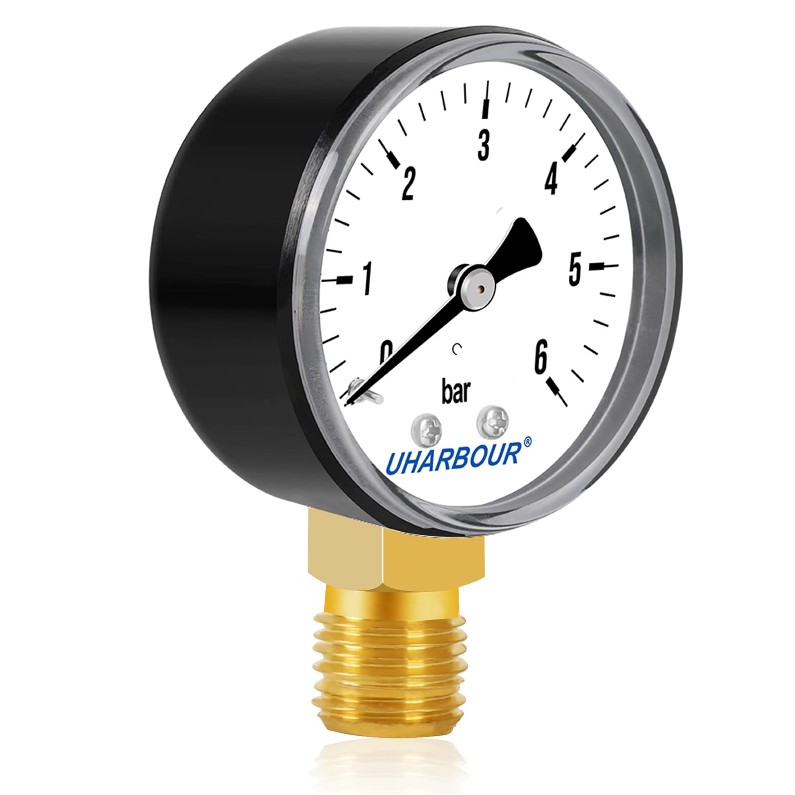 UHARBOUR Manometer Wasser 0-6 Bar, Manometer 1/4 Zoll, Manometer ...