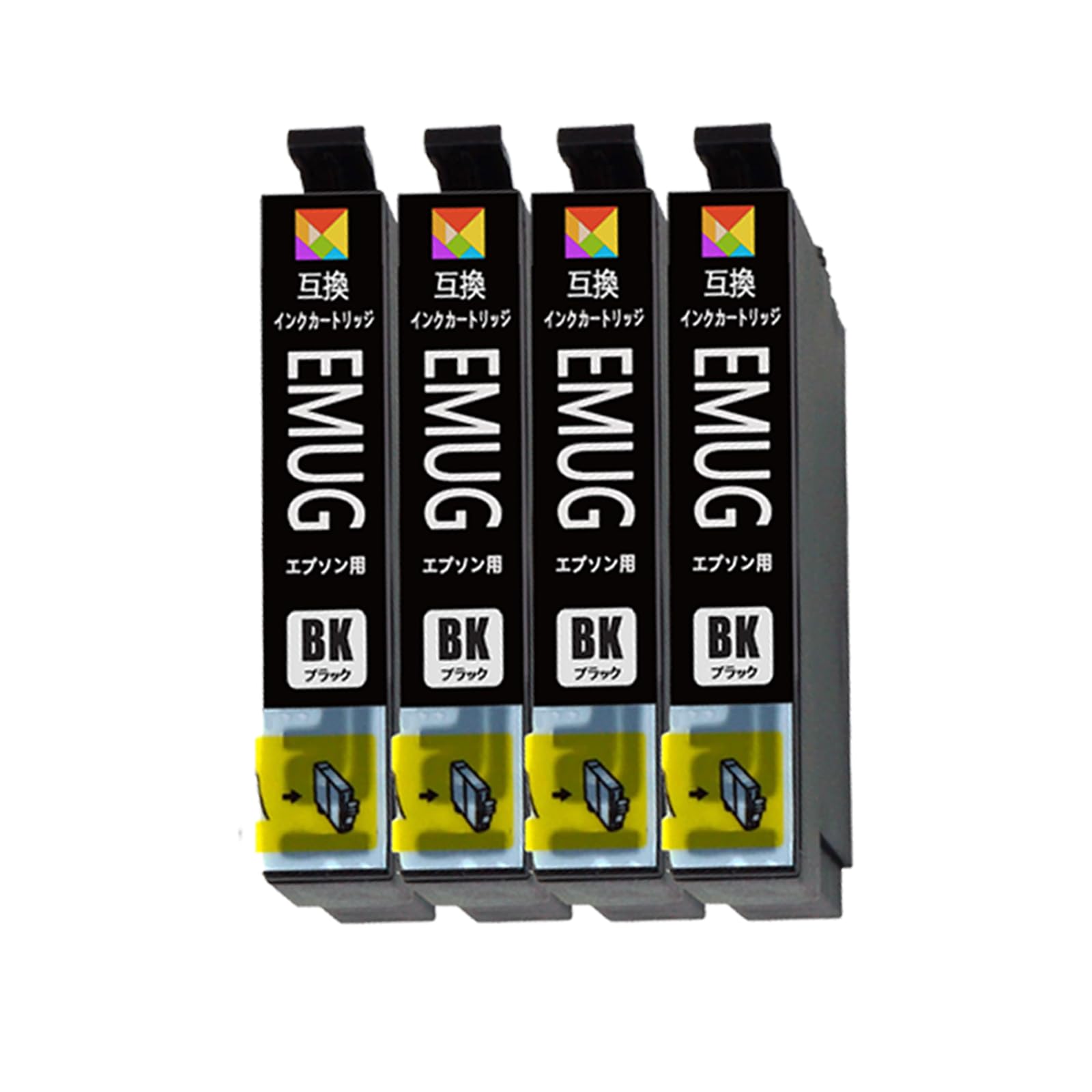 Amazon.co.jp: MUG-4CL 互換インクカートリッジ MUG(4BK) 1色 4本 エプソン対応 大容量 残量検知 最新IC ...