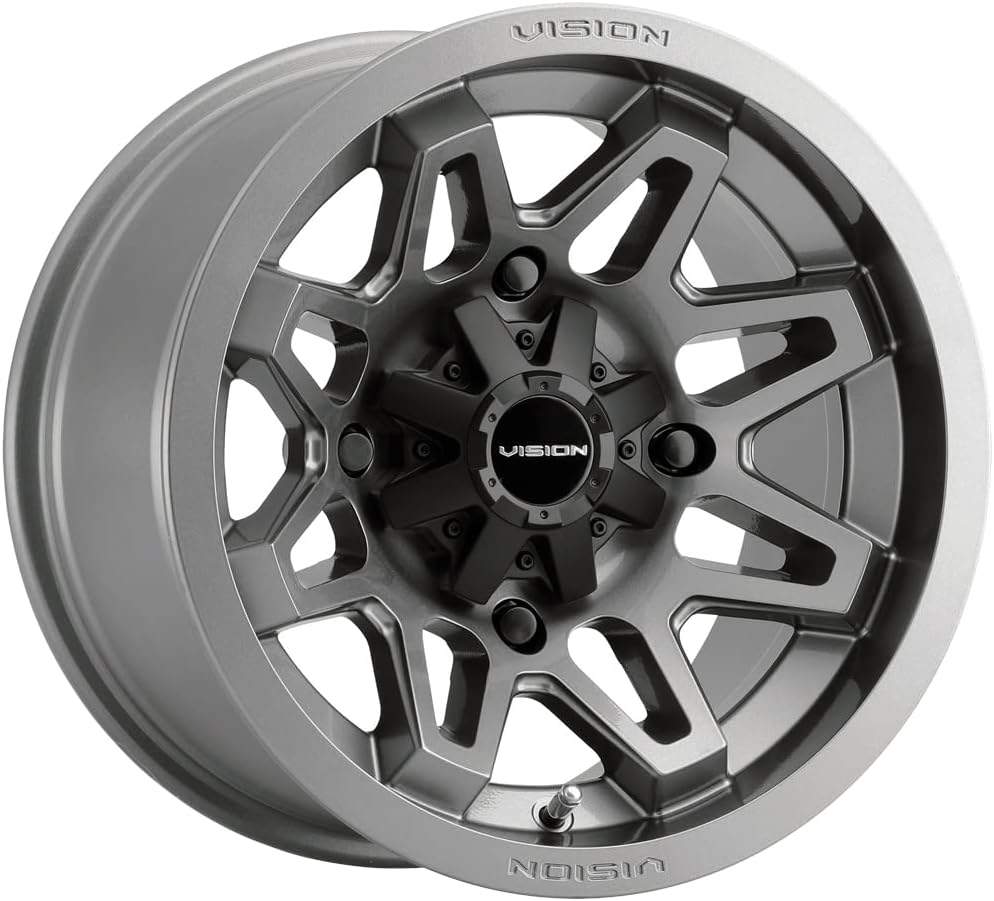 Amazon.com: Vision 416 Seven UTV 14x8 4x156-10.2mm Gunmetal Wheel Rim ...