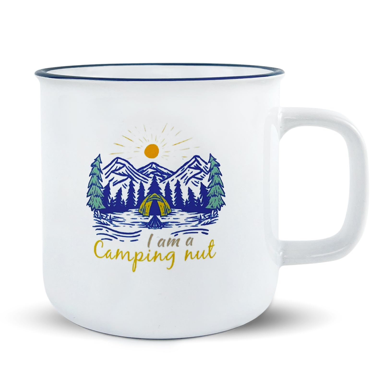 Amazon.com: LIANMORY 8oz Ceramic Coffee Mug, Small Portable Camping Mug ...