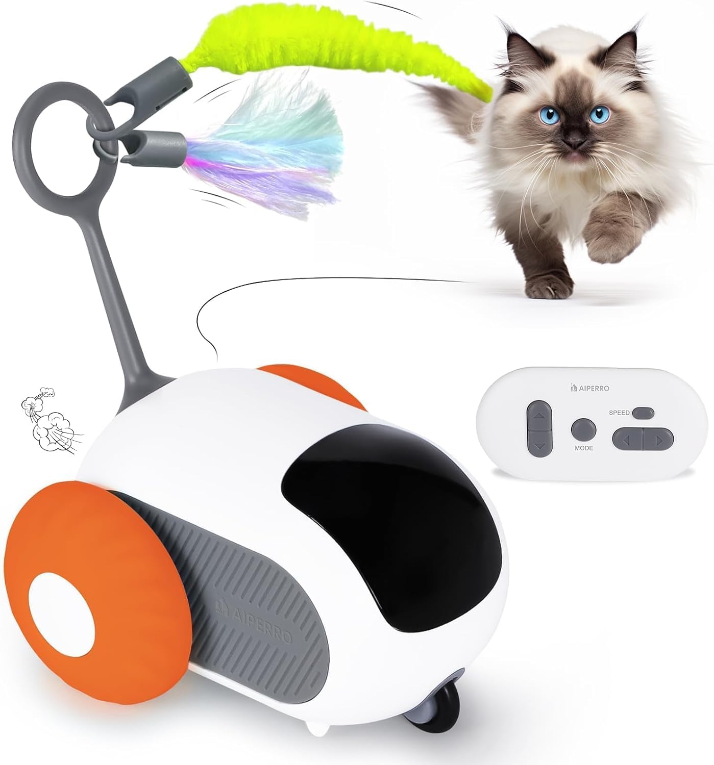 Pipihome Cat Toys Interactive Cat Toy for Indoor Cats, Turbo Tail 2.0 ...