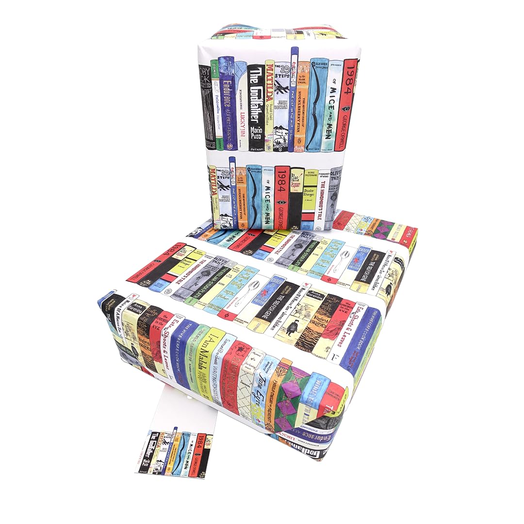 Books Wrapping Paper. Watercolour Illustrated Book Gift Wrap 5 pack ...