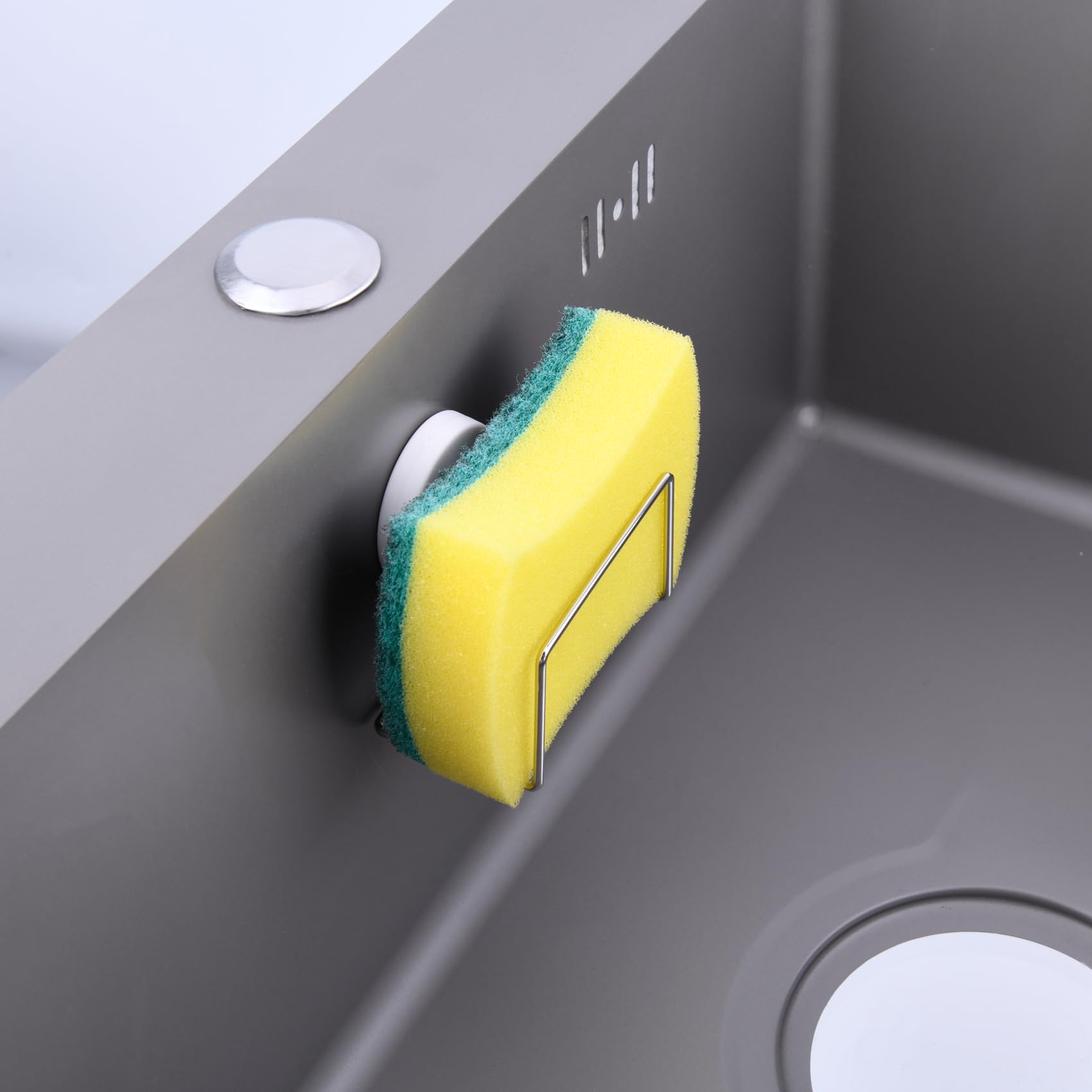 Magnetic Kitchen Sponge Holder for Stainless Steel Sink, Rubber Covered ...