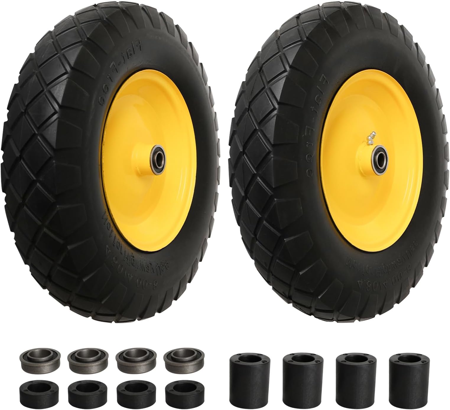 Amazon.com: 16" Flat Free Wheel Barrow Wheelbarrow Tire Solid Foam 5/8 ...